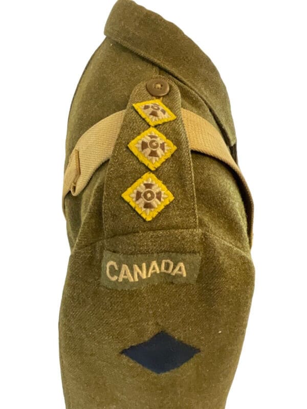 WW2 Canadian Armoured Corps Battle Service Dress Webbing Hat Captain ...