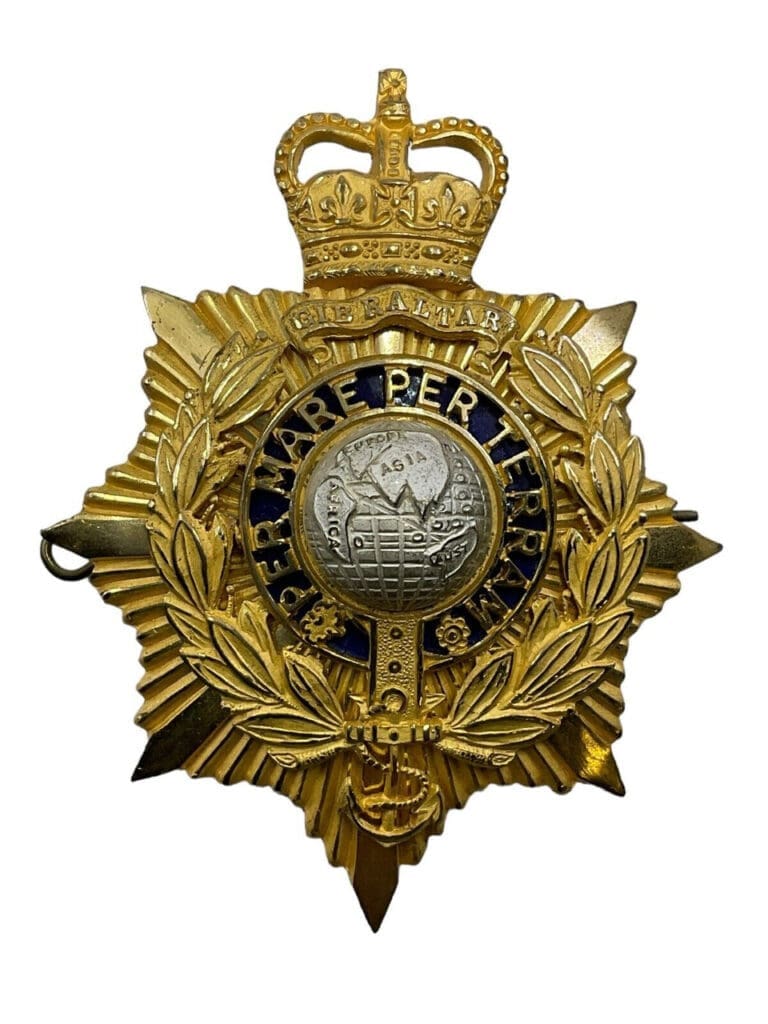 British Royal Marines Officers Helmet Plate - Military Antiques Toronto