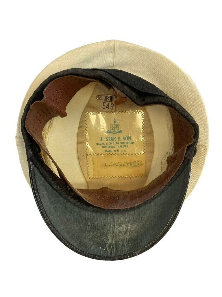 WW2 Canadian RCN Navy Named Officers Peak Cap Hat Size 7 1/4 - Military ...