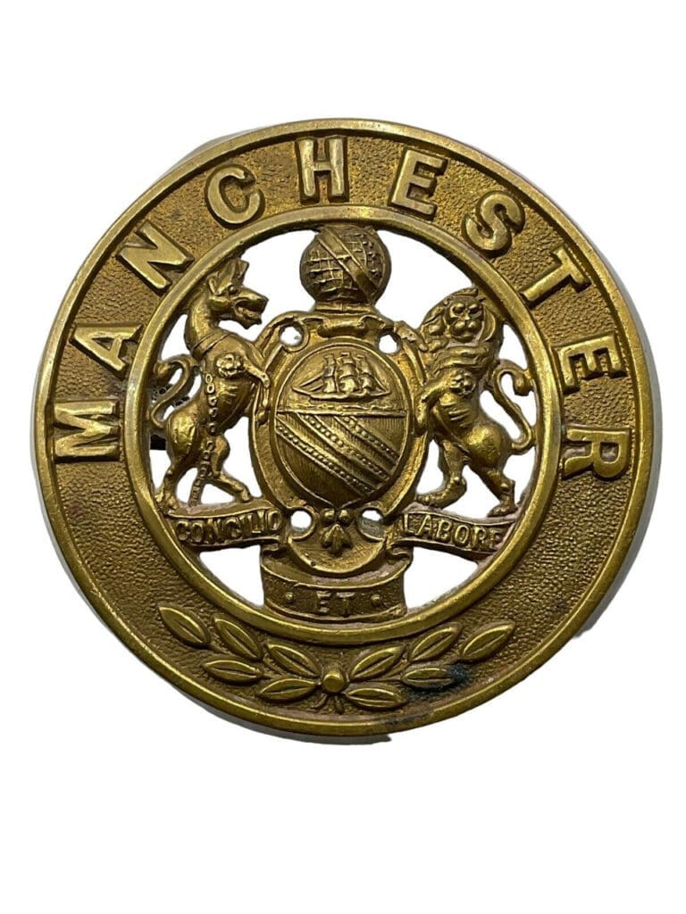 British Manchester Regiment Helmet Plate Centre - Military Antiques Toronto