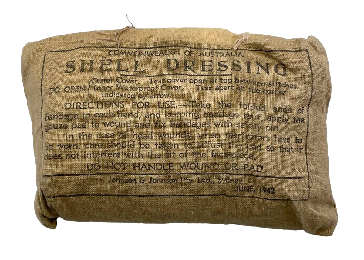 WW2 Australian Johnson and Johnson Shell Dressing 1942 Large - Military ...