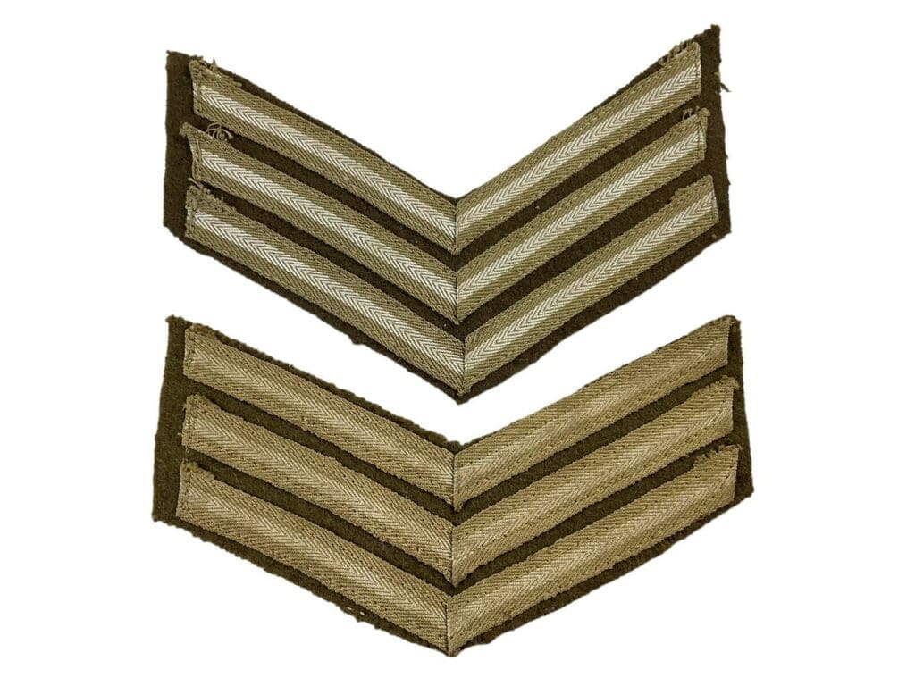 WW2 British Canadian Sergeant Rank Chevrons Pair - Military Antiques ...