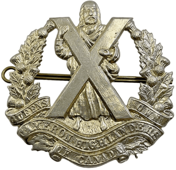 WW2 Canadian Queens Own Cameron Highlanders of Canada Cap Badge ...