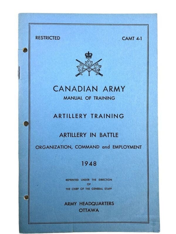 Canadian Army Artillery in Battle 1948 Soft Cover Reference Book ...