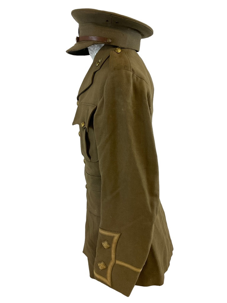 WW1 Canadian CEF 123rd Battalion Officers Uniform Gas Mask Helmet Great Coat Named Grouping ...