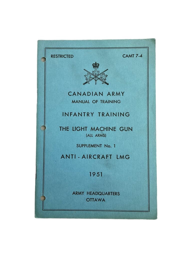 Canadian Army Manual The Light Machine Gun Anti Aircraft LMG Softcover ...