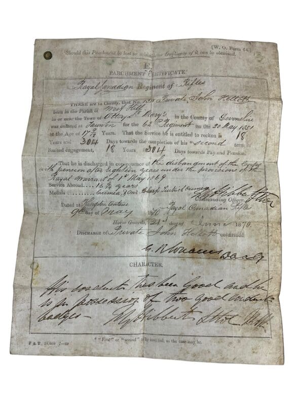 British Victorian Service Book and Parchment Certificate Crimean War ...