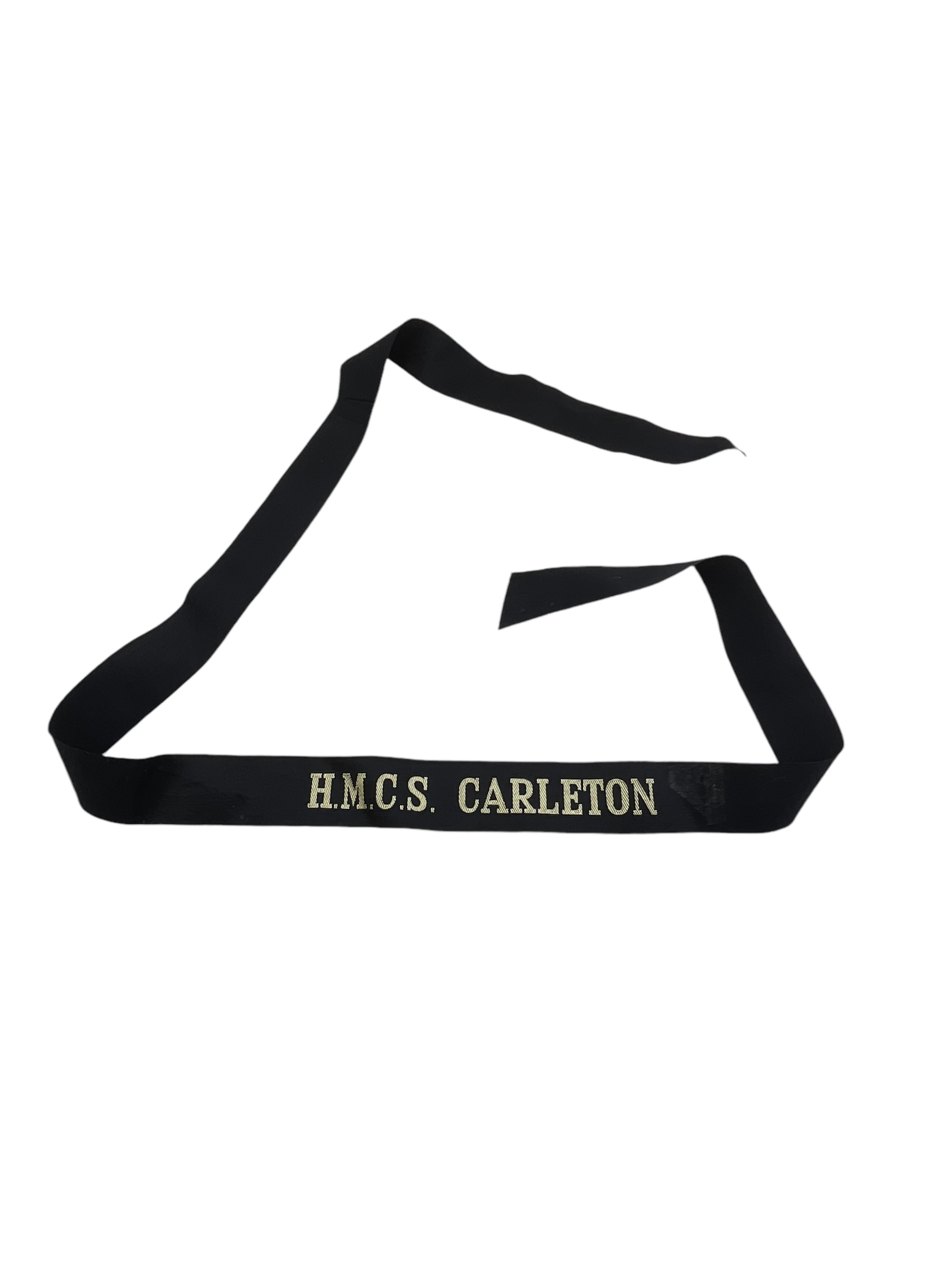 Canadian Navy HMCS Carleton Full Length Cap Tally - Military Antiques ...