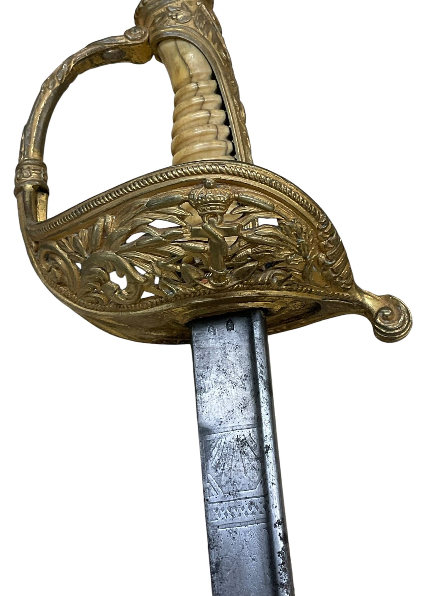 French Napoleonic Navy Officers Sword with Scabbard Bone Handle 26 Inch ...