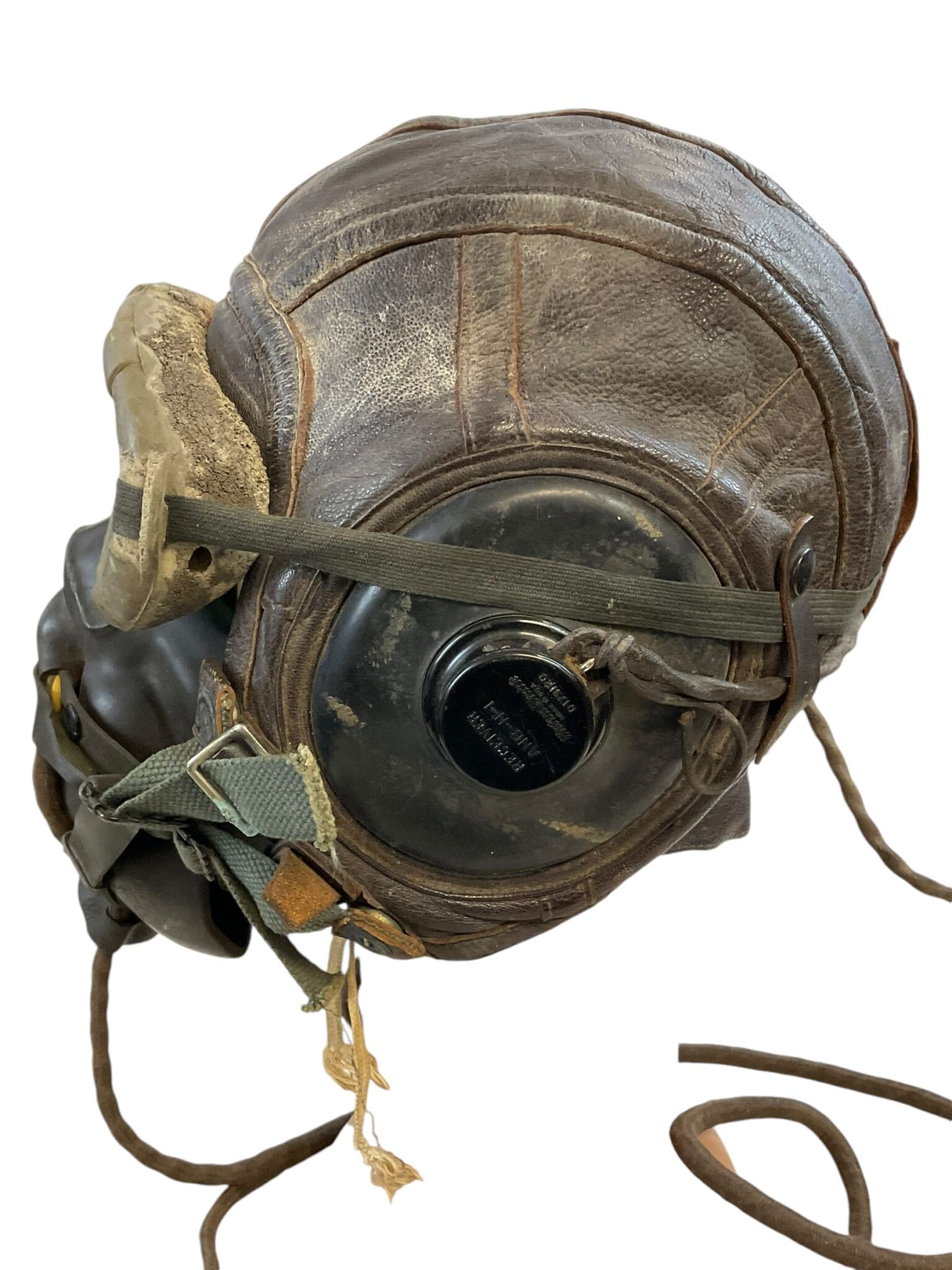 WW2 US USAAF A-11 Leather Pilots Helmet with A-14 Oxygen Mask Polaroid ...