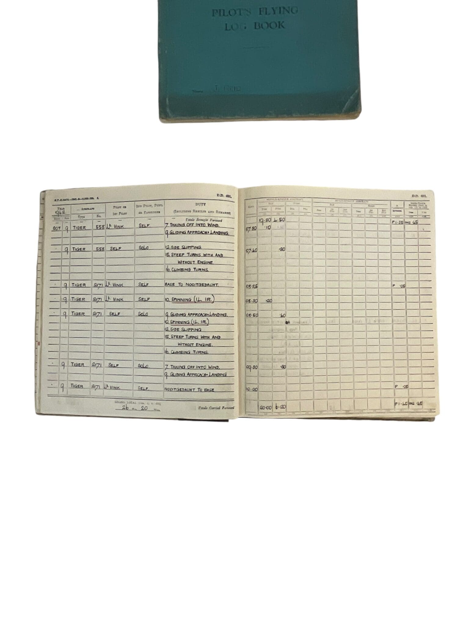 WW2 British RAF Hurricane Fighter Pilot Instructor 288 Squadron Log ...