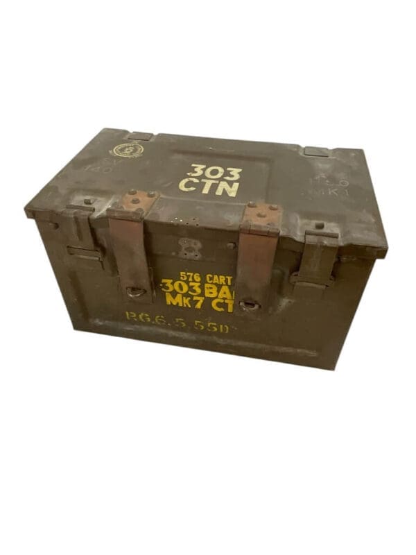 WW2 British 303 Ammo Box with Latches EMPTY - Military Antiques Toronto