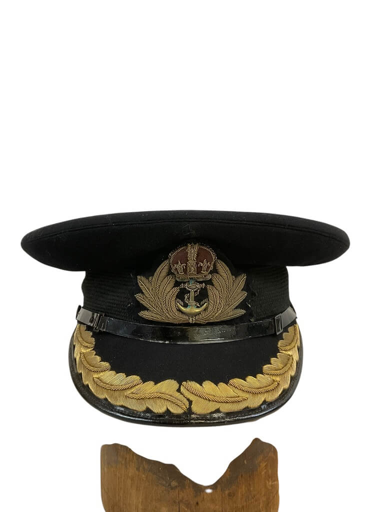 WW2 British Royal Navy RN Commodores Peak Cap Size 7 3/8 Named ...