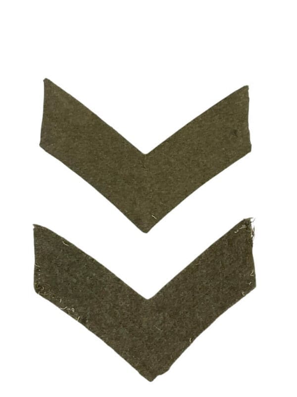WW2 Canadian Army Corporal Rank Insignia Pair - Military Antiques Toronto