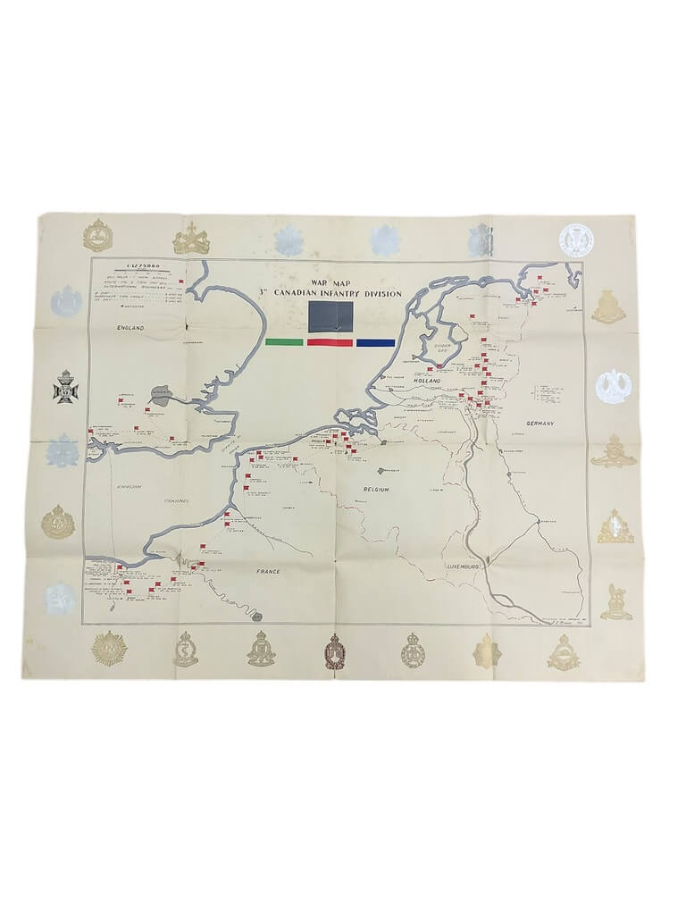 WW2 Canadian 3rd Division War Map - Military Antiques Toronto