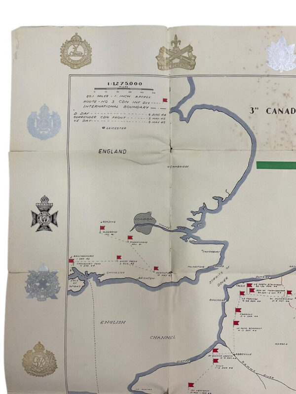 WW2 Canadian 3rd Division War Map - Military Antiques Toronto