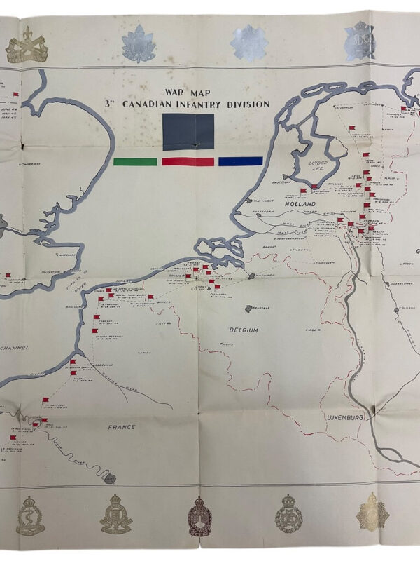WW2 Canadian 3rd Division War Map - Military Antiques Toronto