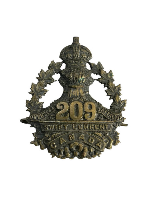WW1 Canadian CEF 209th Battalion Swift Current Cap Badge - Military ...