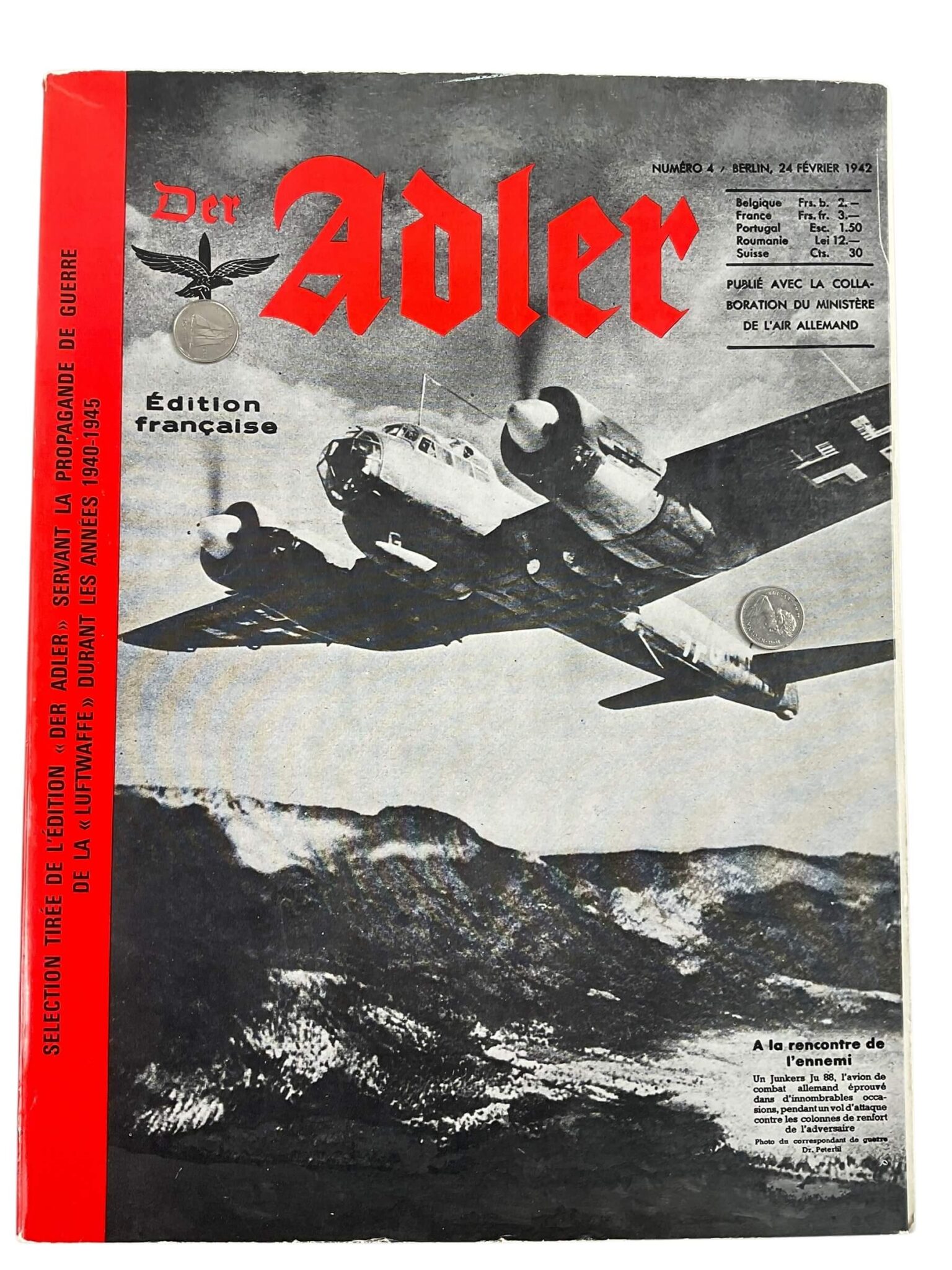 WW2 German Luftwaffe The Adler No 4 February 1942 FRENCH TEXT Used ...
