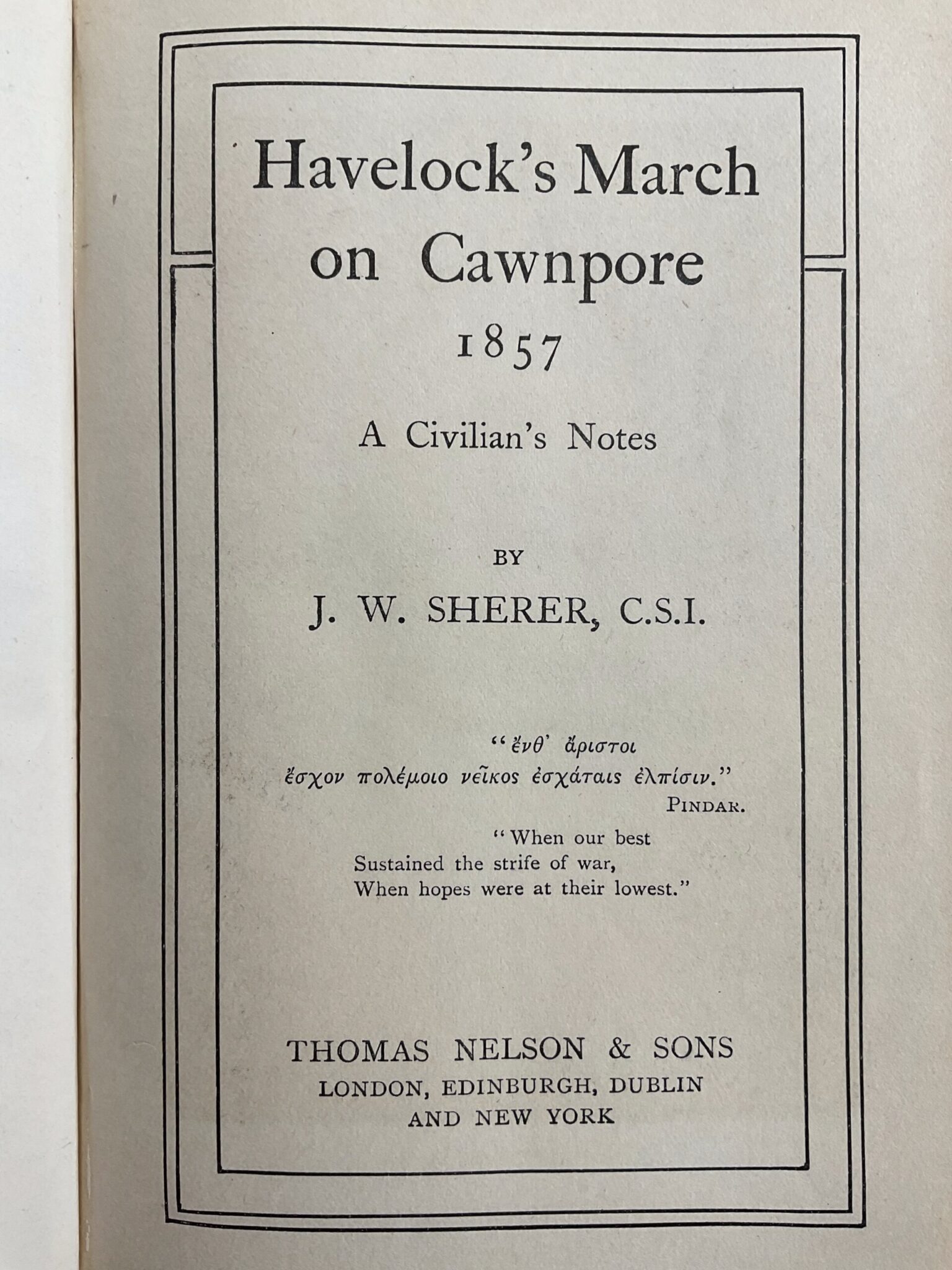 British India Mutiny Havelock's March on Cawnpore 1857 Used Hardcover ...