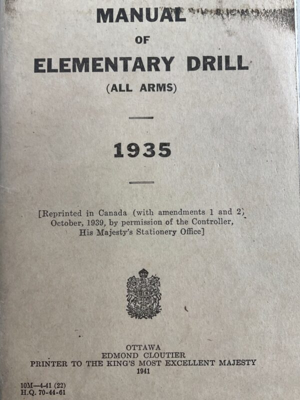 Canadian Manual of Elementary Drill All Arms 1935 Used Softcover ...