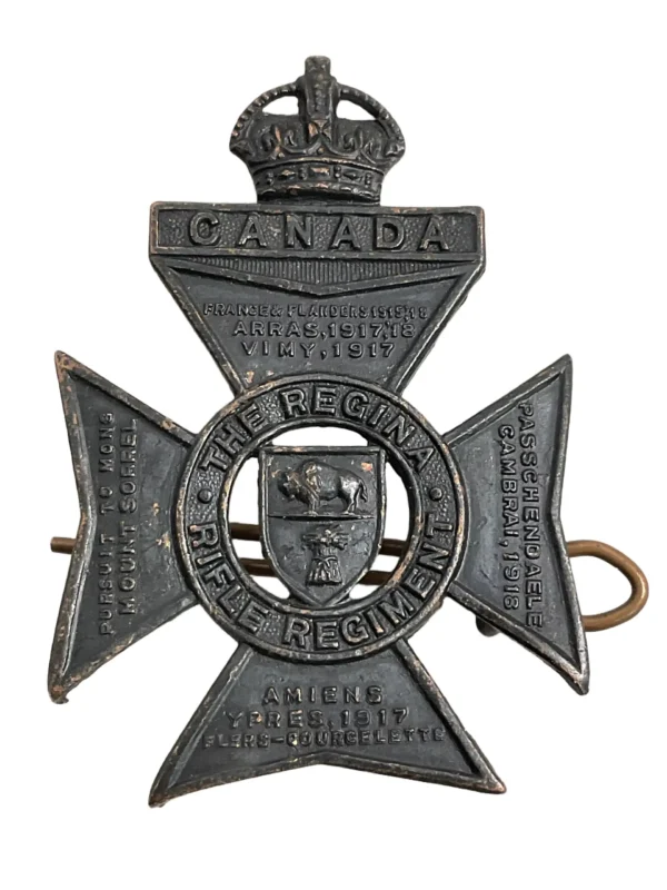 WW2 Canadian Regina Rifle Regiment Cap Badge - Military Antiques Toronto