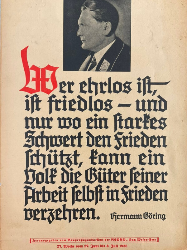 WW2 German NSDAP Quote Poster Print 13 1/2" X 9 1/2" (4) - Military ...