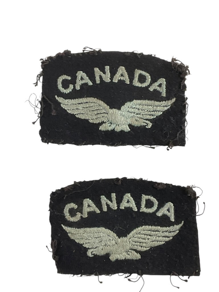WW2 Canadian RCAF CANADA Other Ranks Nationality Titles Insignia Pair ...