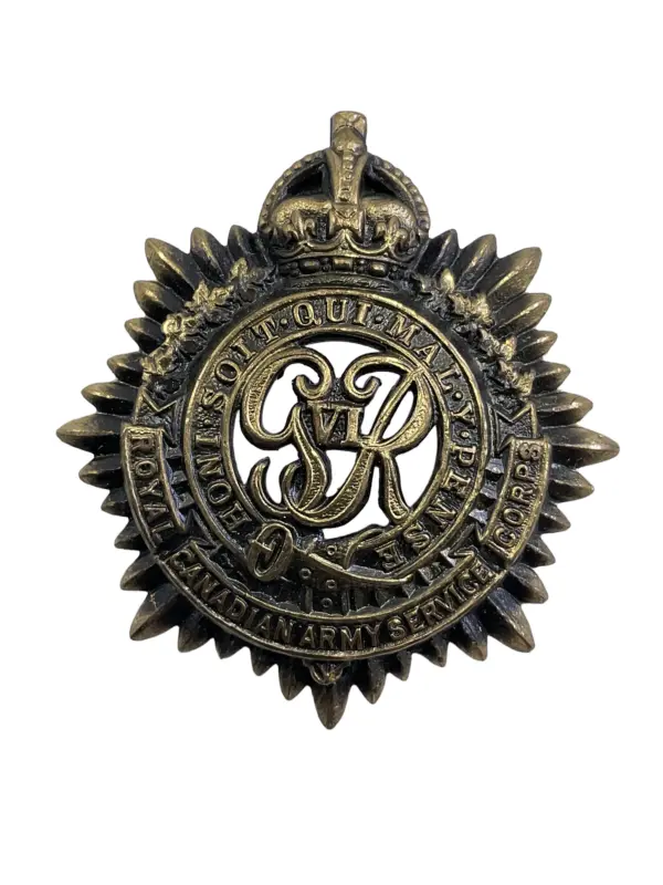 WW2 Royal Canadian Army Service Corps RCASC Officers Cap Badge ...