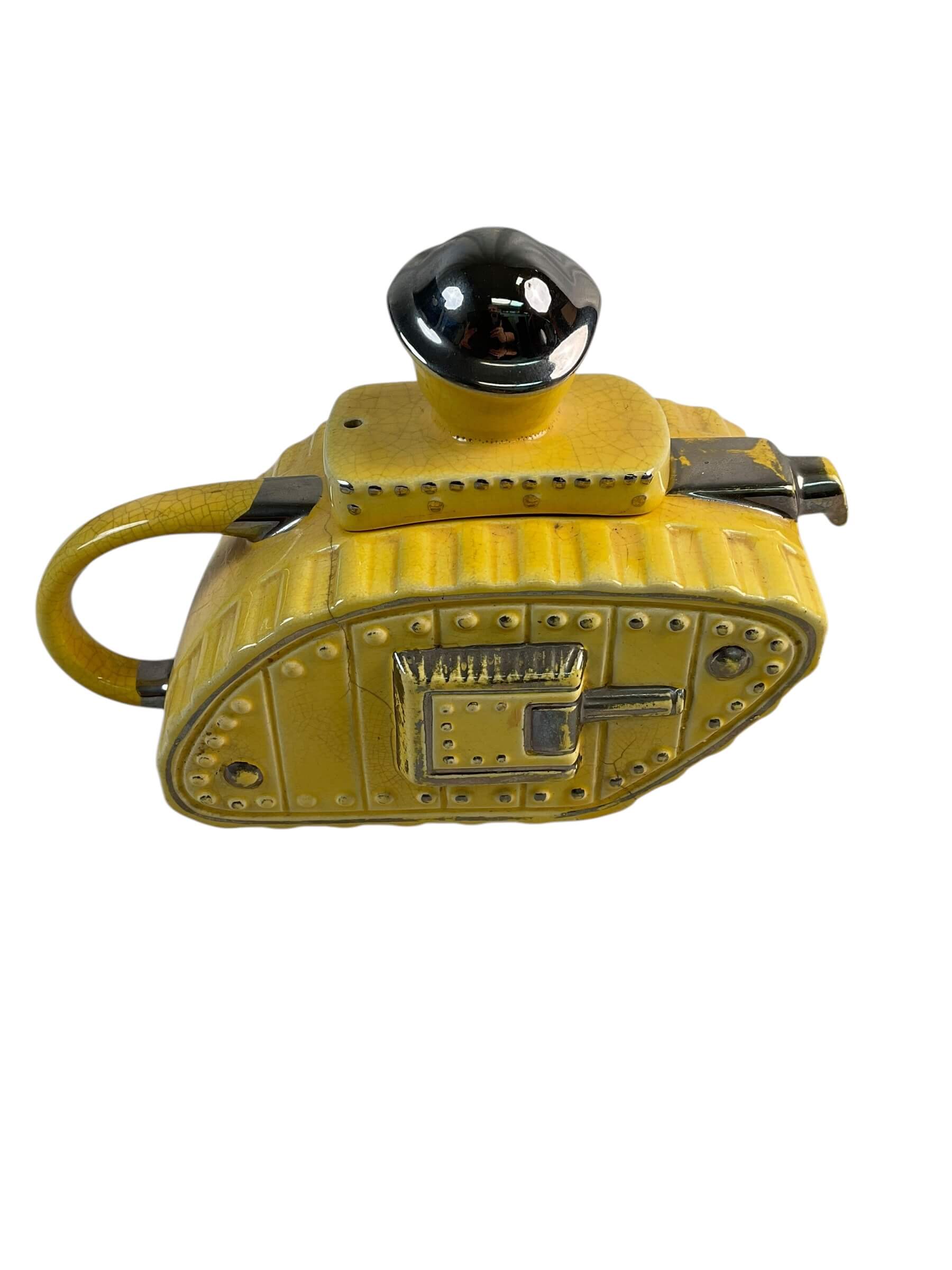 WW1 British BEF Tank Teapot Patriotic Homefront - Military Antiques Toronto