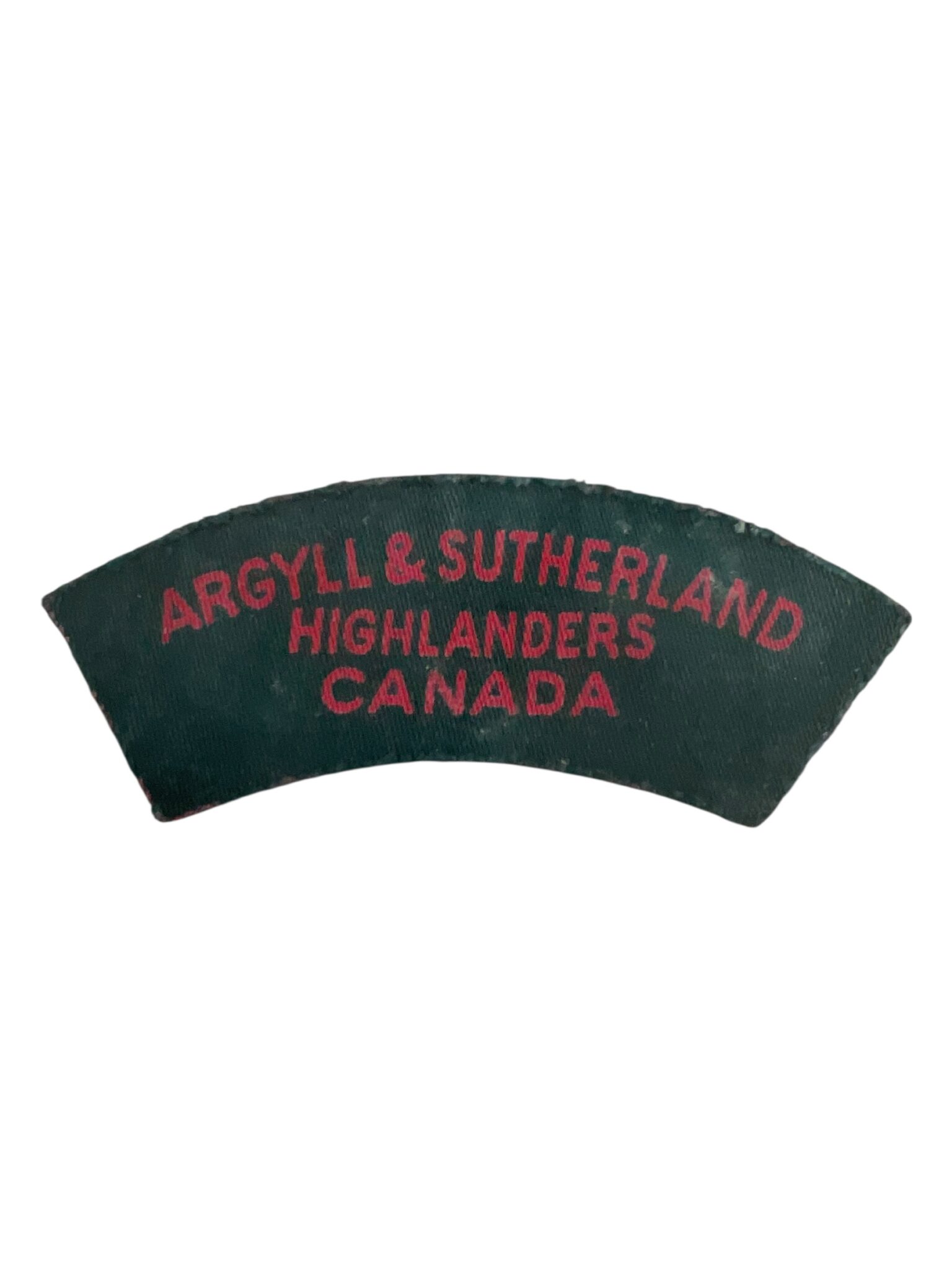 WW2 Canadian Argyll and Sutherland Highlanders Canvas Shoulder Title ...