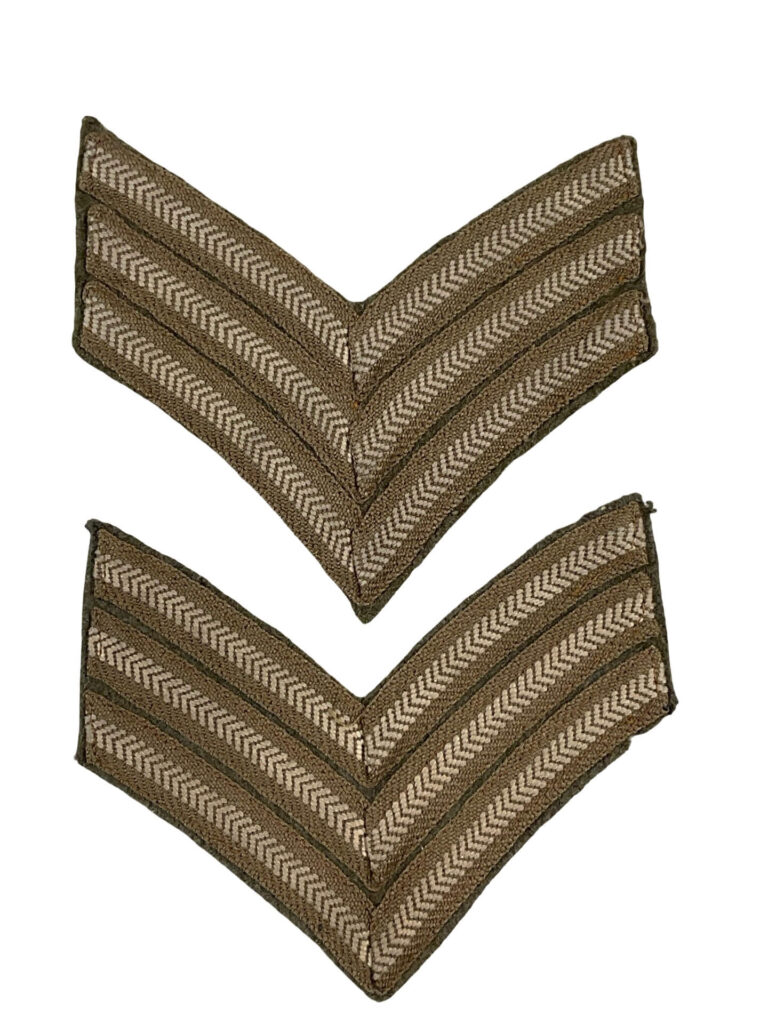 WW2 Canadian Army Sergeant Stripes Insignia Pair - Military Antiques ...